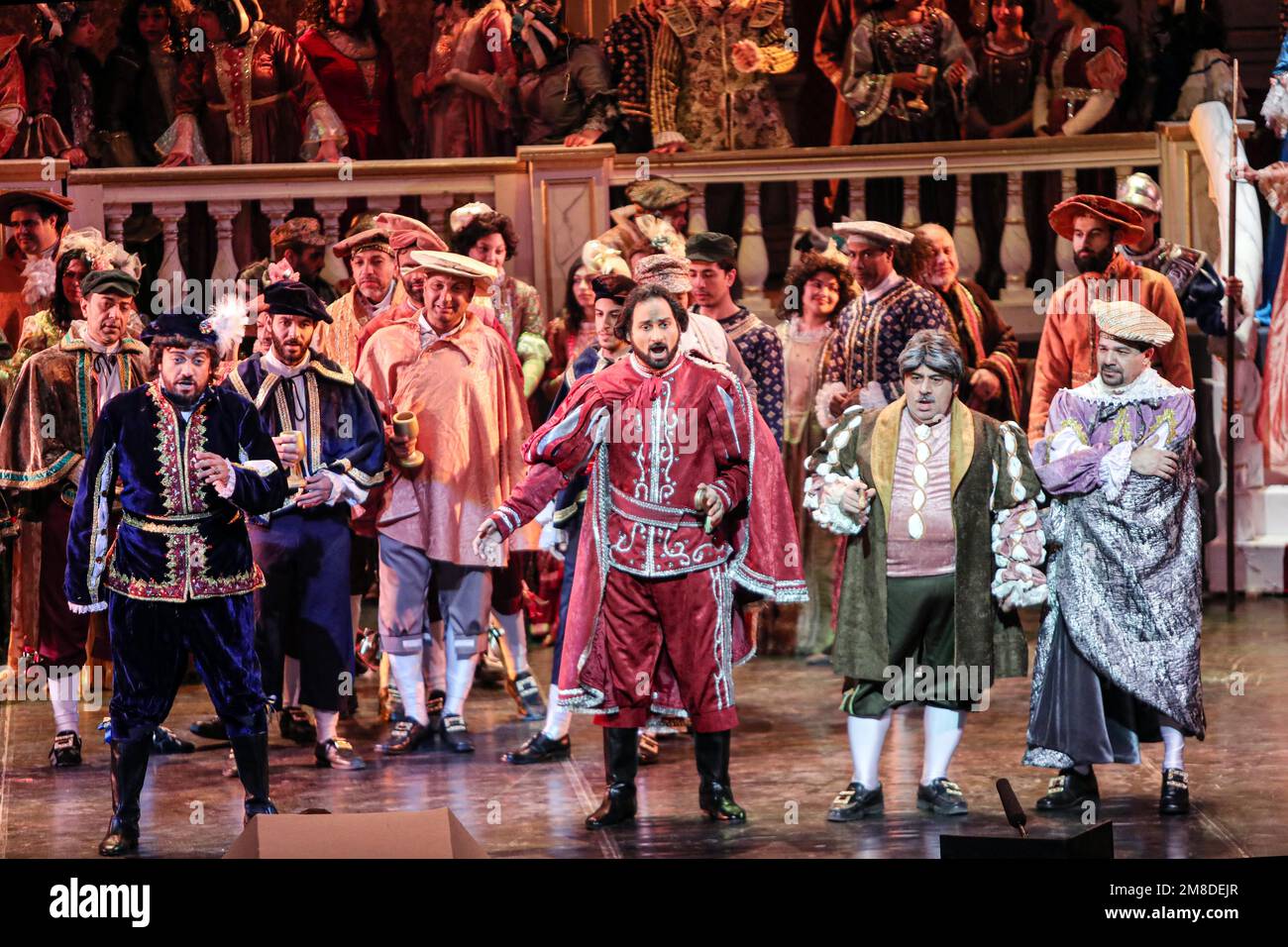 Cairo, Egypt. 12th Jan, 2023. Artists perform the opera Rigoletto at ...