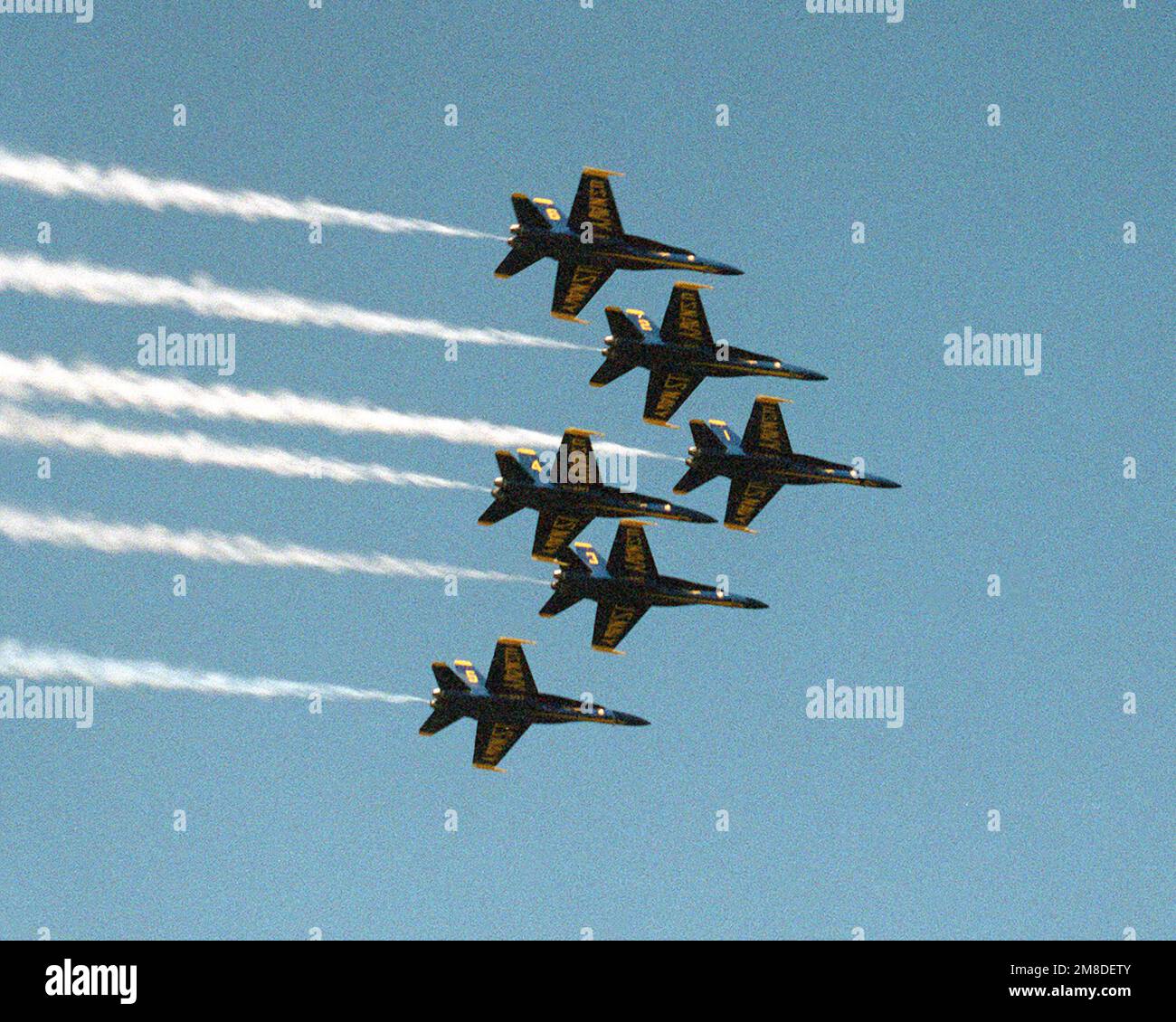 Five F/A-18 Hornet aircraft of the U.S. Navy's Blue Angels Flight ...