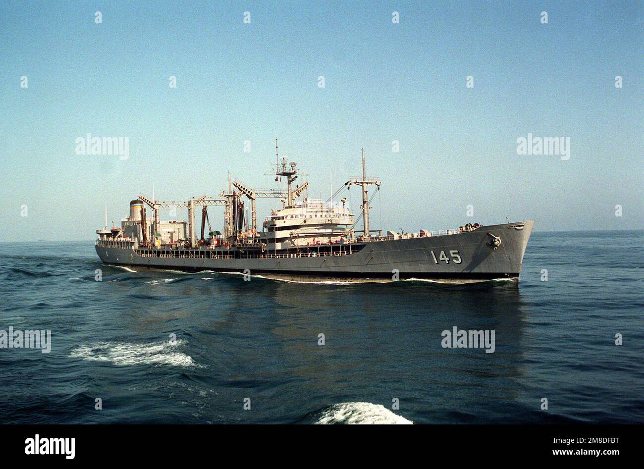 A starboard bow view of the fleet oiler USNS HASSAYAMPA (T-AO-145 ...