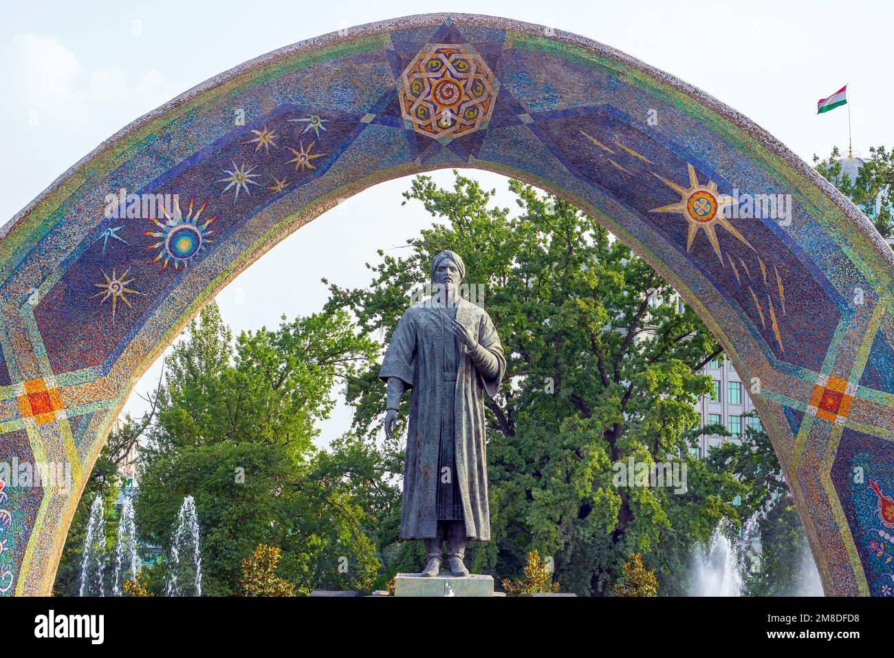 DUSHANBE, TAJIKISTAN - JULY 28, 2022: The statue of Rudaki a Persian ...