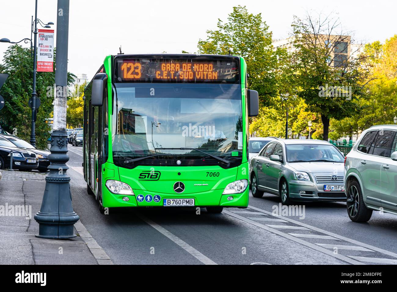 Bus in traffic. STB public transport Bucharest, Romania, 2022 Stock ...