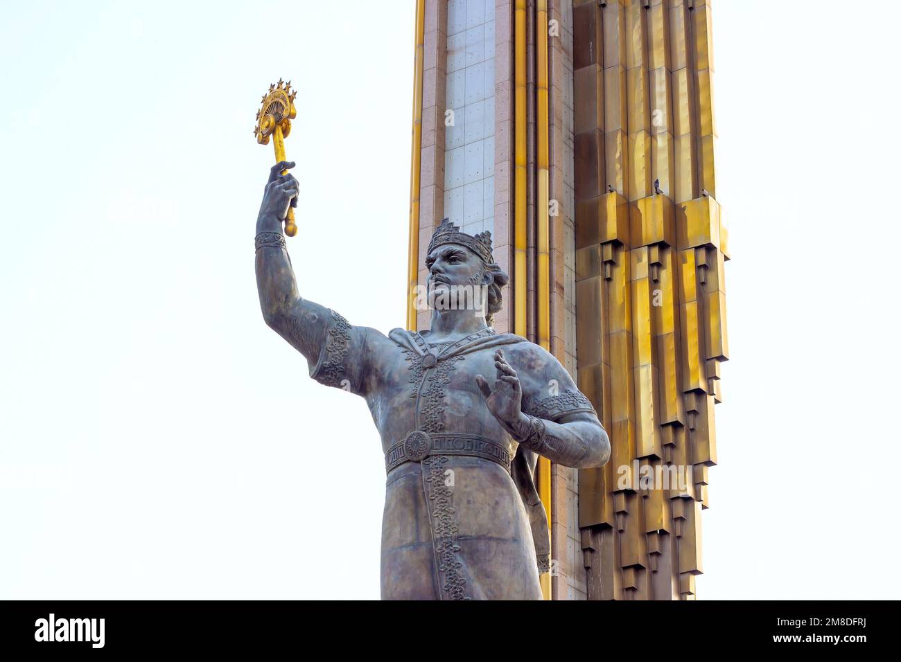 Dushanbe Tajikistan July 28 2022 The Bronze Statue Of Ismail