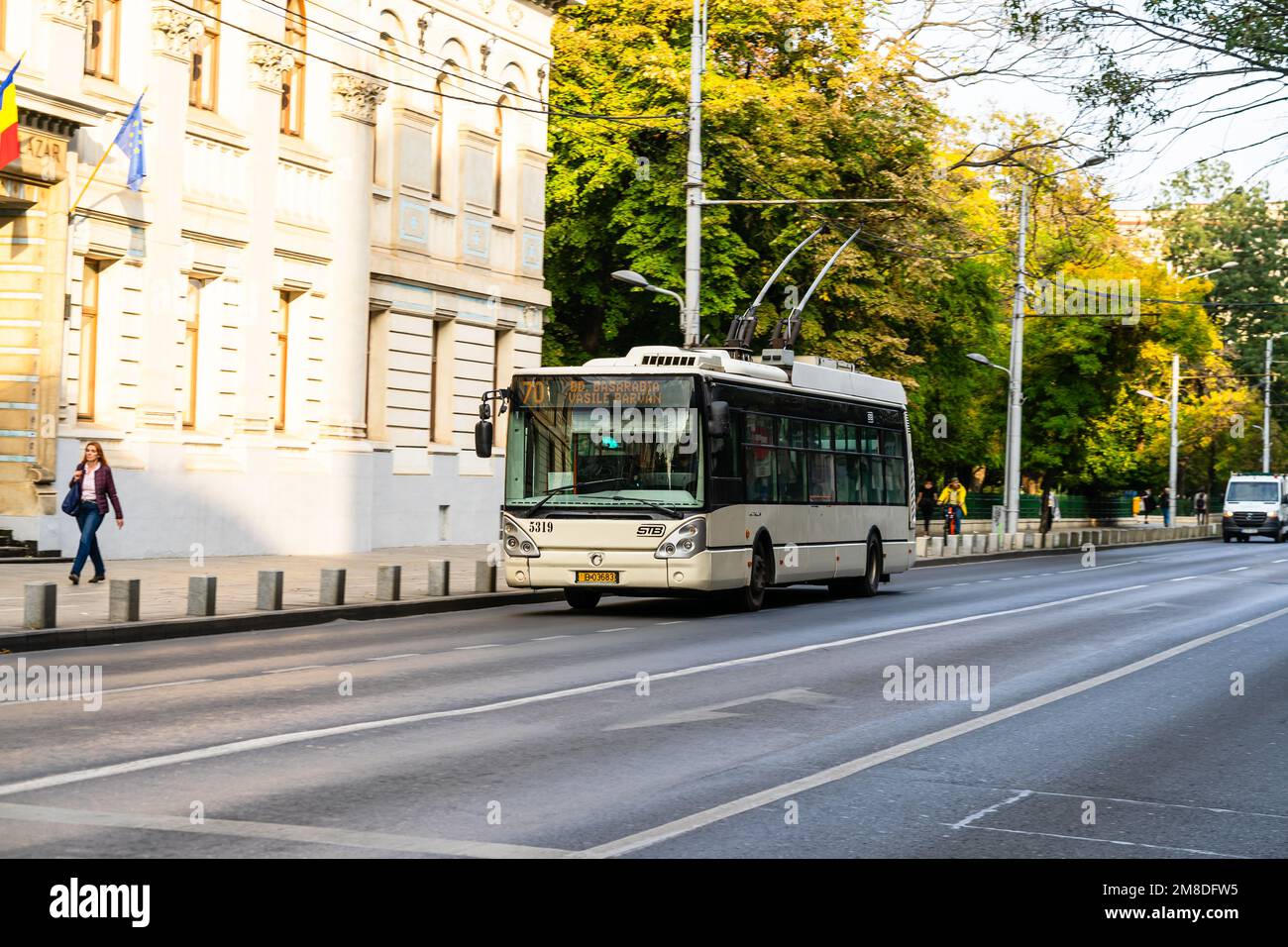 Bus in traffic. STB public transport Bucharest, Romania, 2022 Stock ...