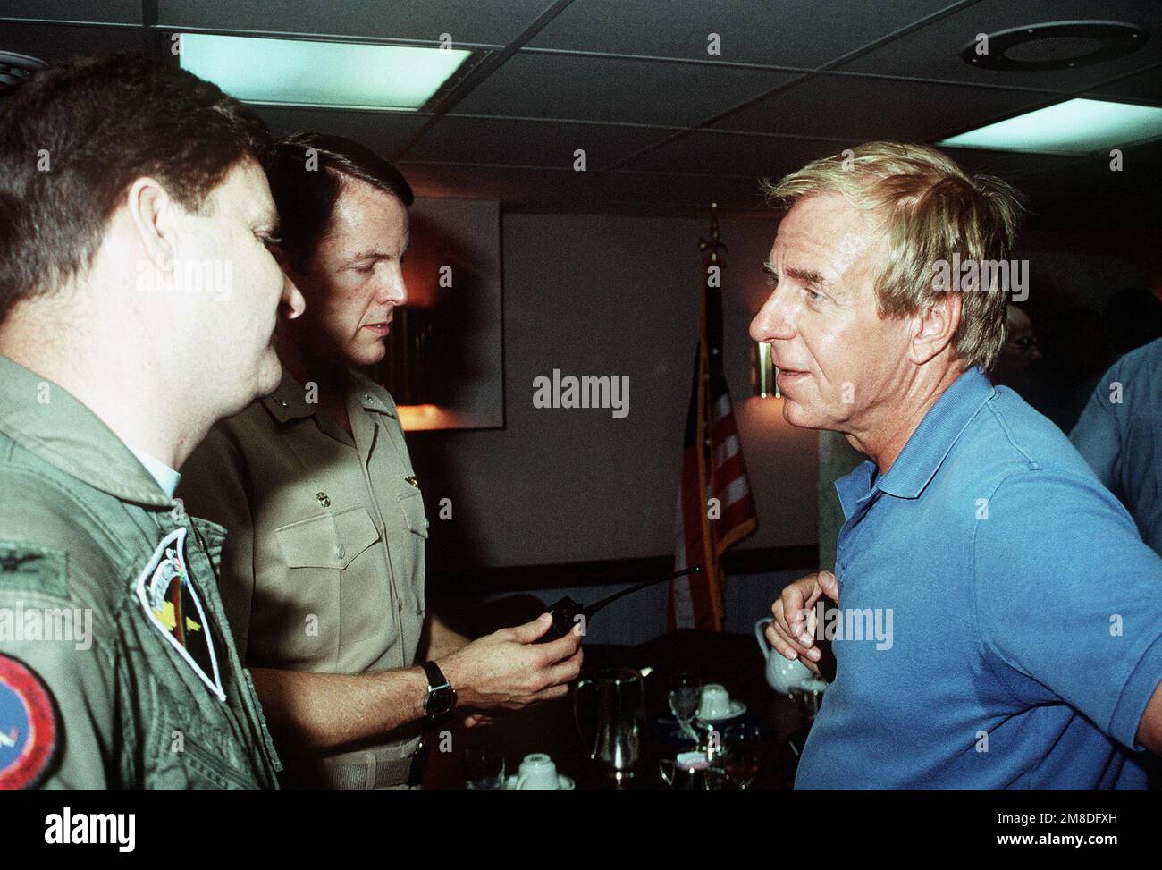 Carrier Air Wing 14 (CVW-14) commander CAPT. Jay Yakeley, left, and ...