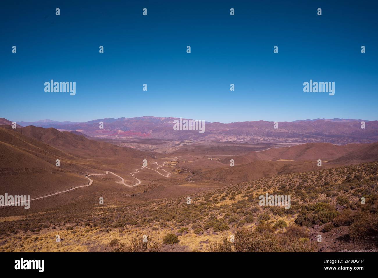 The road leading to the Seven Colors Hill in the village of Purmamarca ...