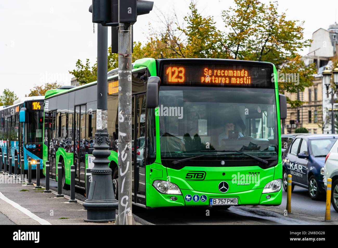 Bus in traffic. STB public transport Bucharest, Romania, 2022 Stock ...