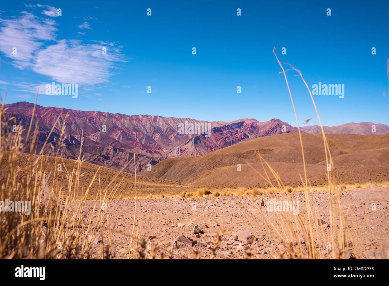 The road leading to the Seven Colors Hill in the village of Purmamarca ...