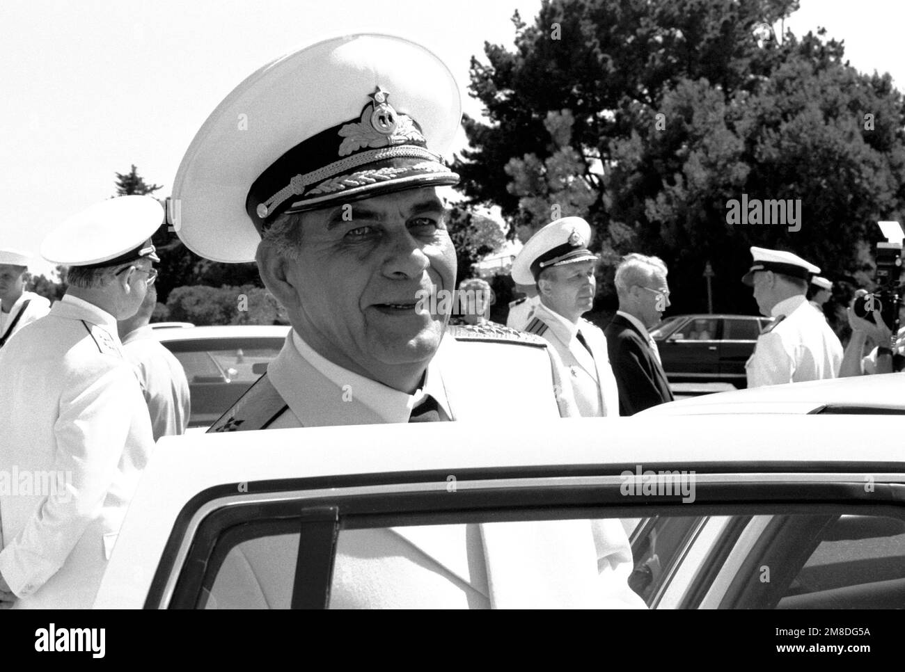 Adm Gennadiy Khvatov Commander Soviet Pacific Fleet Gets Into A Car