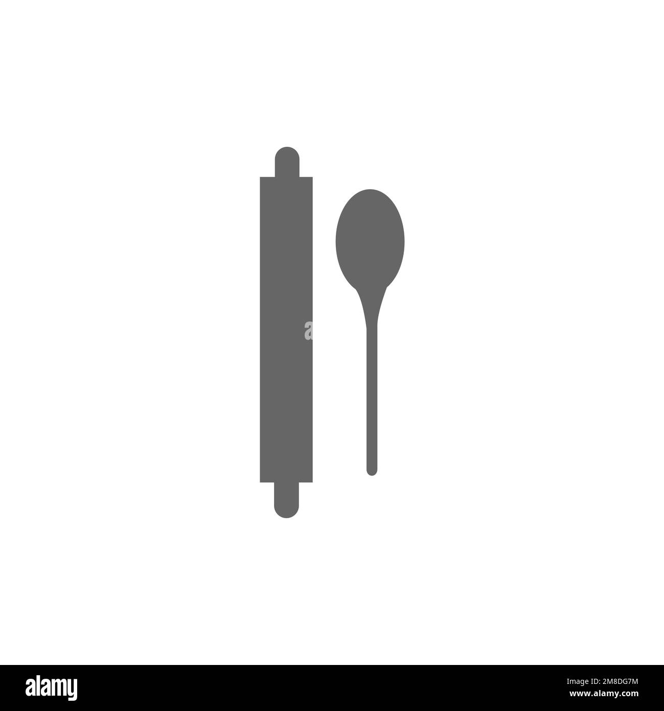 Rolling pin and spoon icons, common graphic resources, vector ...