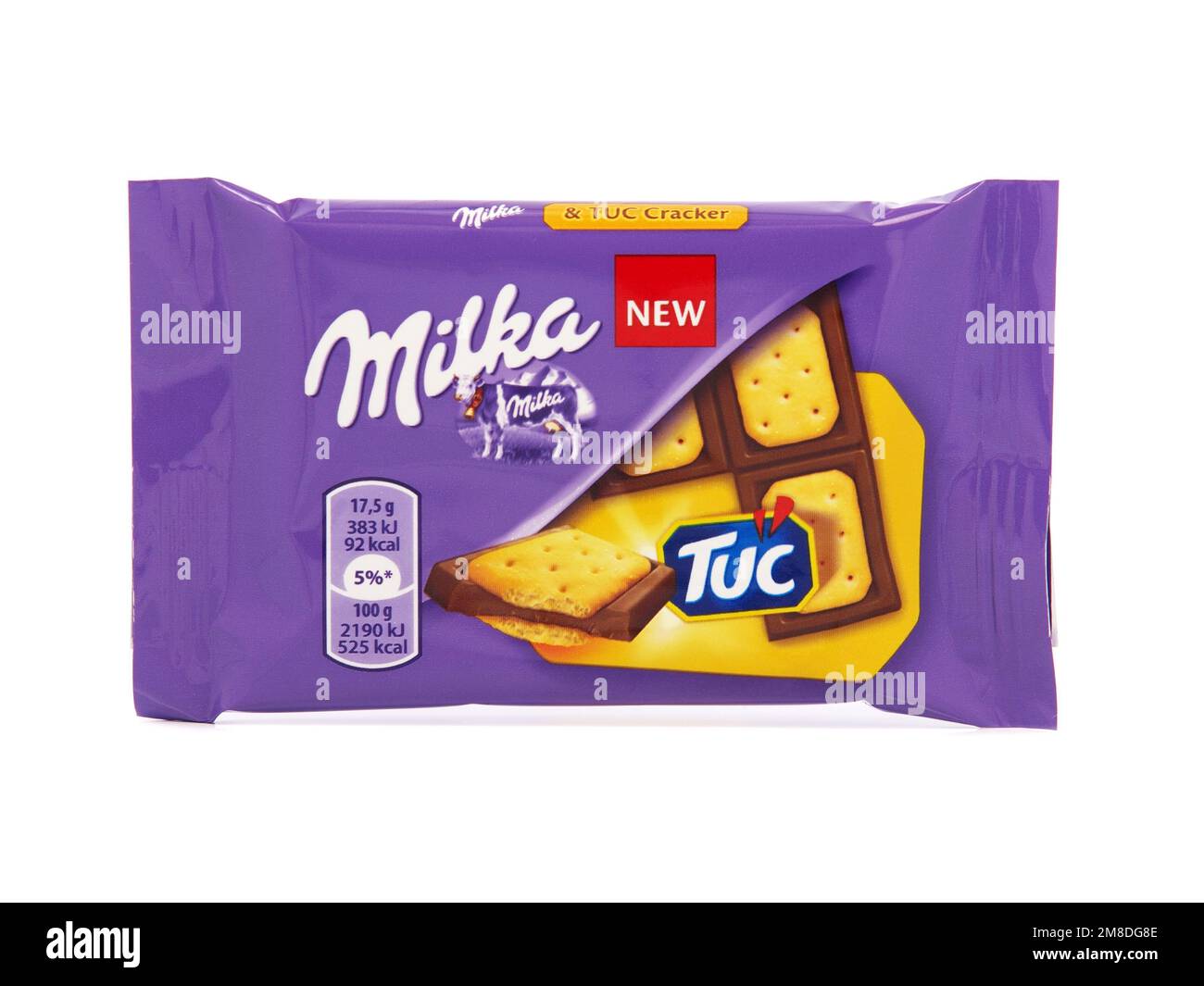BUCHAREST, ROMANIA - DECEMBER 12, 2019. Milka alpine milk chocolate ...