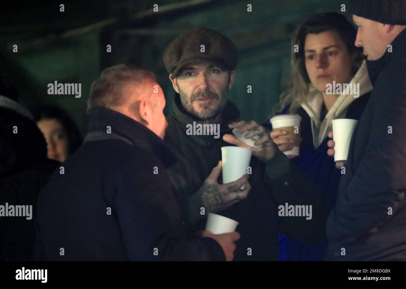 David Beckham in the stands during the Premier League Cup match at ...