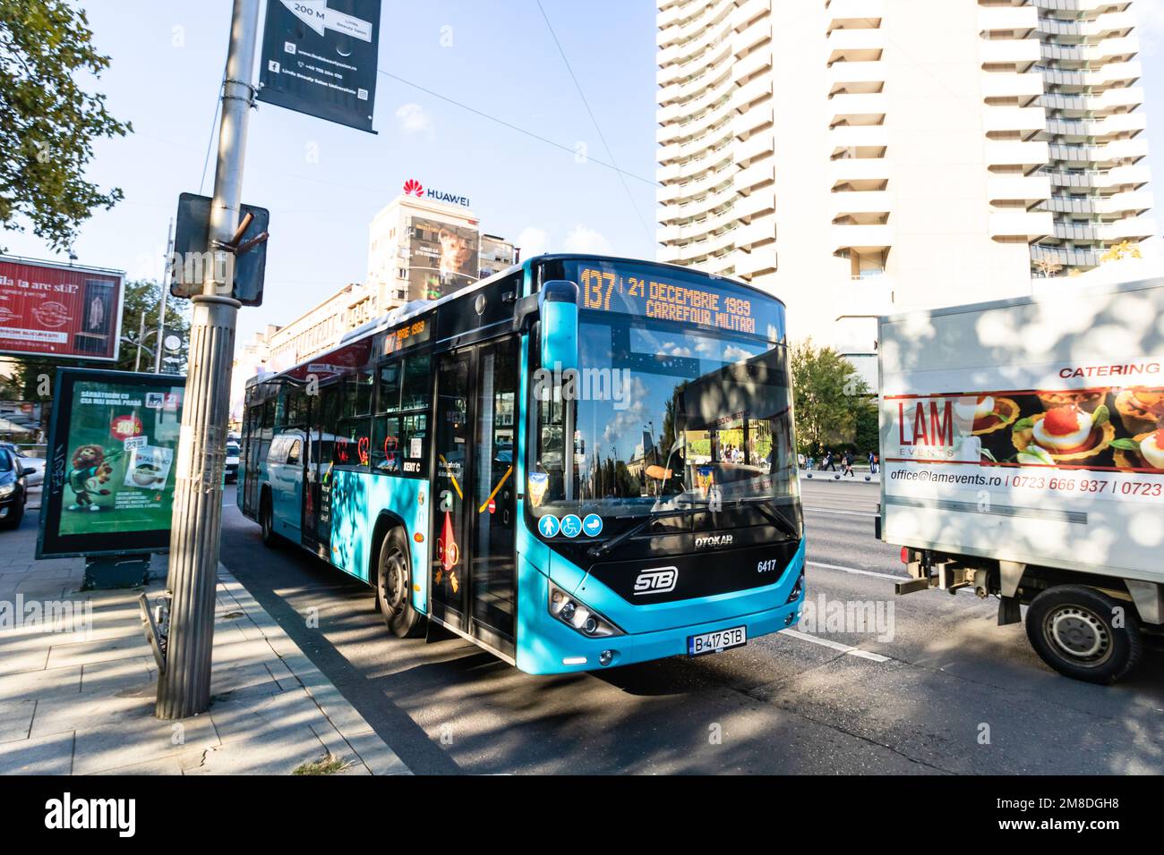 Bus in traffic. STB public transport Bucharest, Romania, 2022 Stock ...