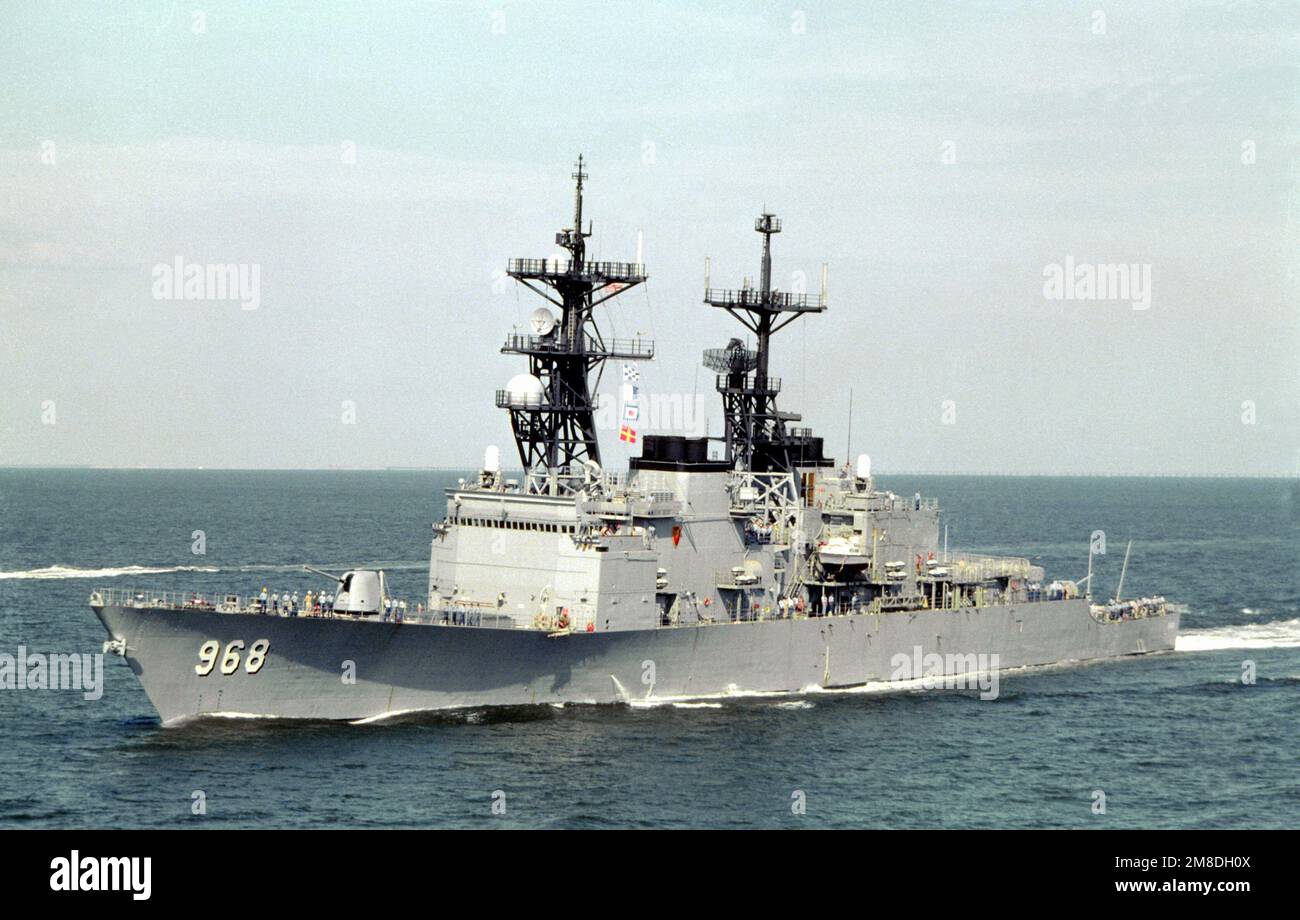 A port bow view of the destroyer USS ARTHUR W. RADFORD (DD-968 ...