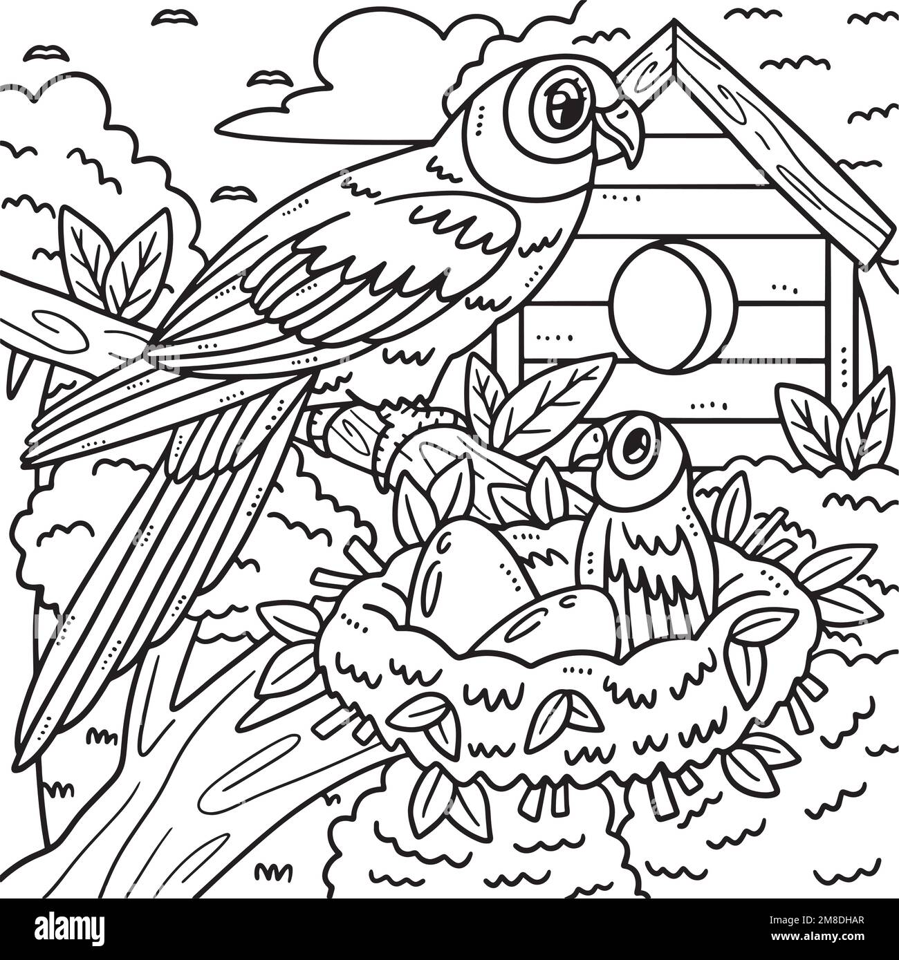 Baby parrot and mother Stock Vector Images - Alamy