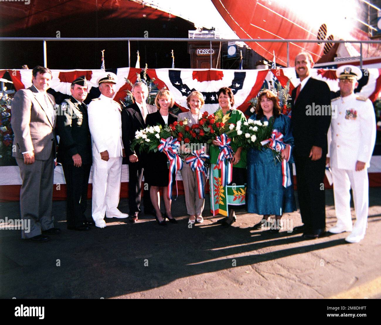 A view of the official christening party for the MSC (Military Sealift ...
