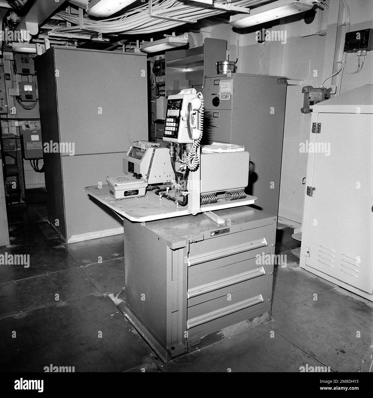 A view of internal communications and gyro room No. 2 aboard the guided ...