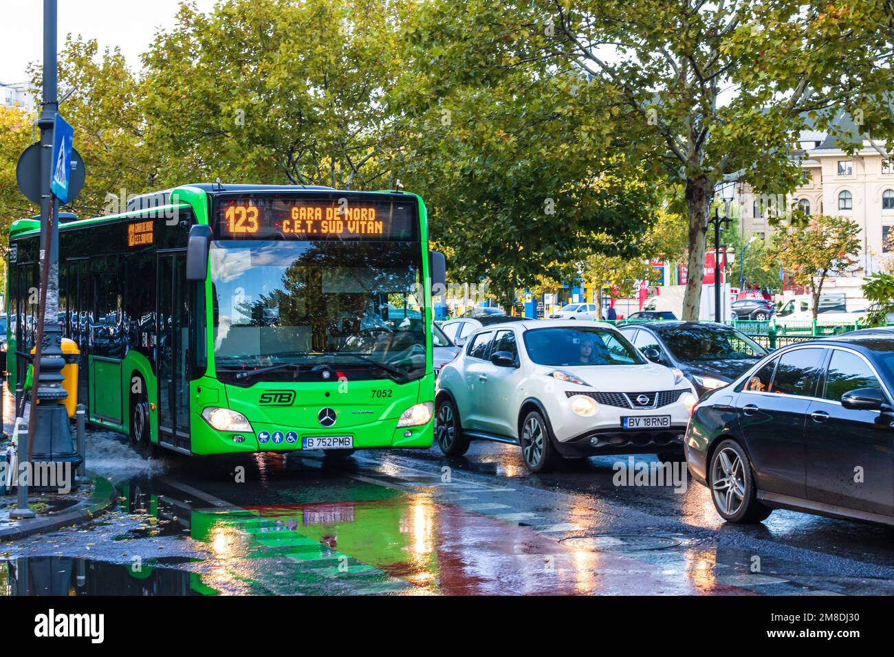 Bus in traffic. STB public transport Bucharest, Romania, 2022 Stock ...