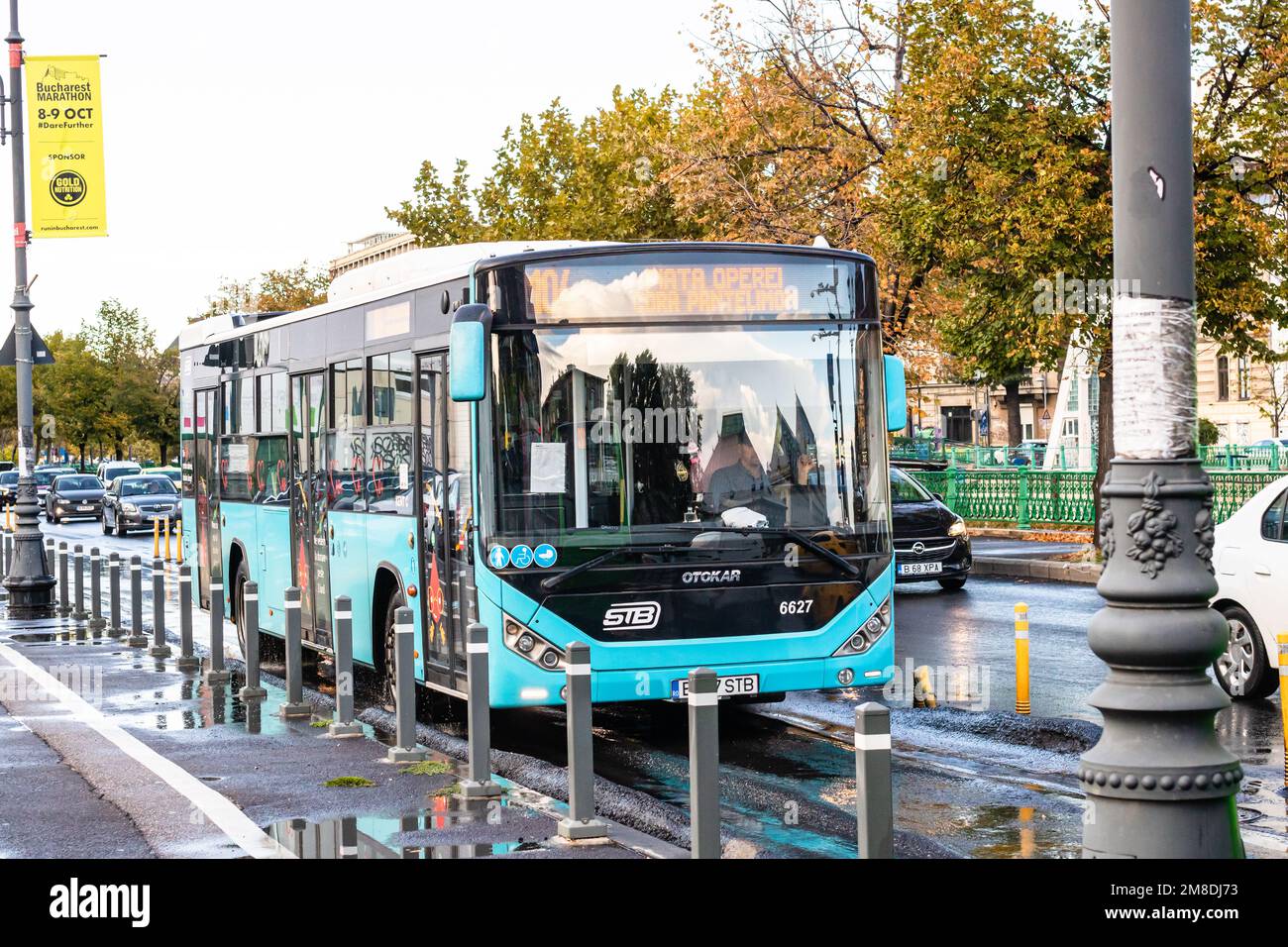 Bus in traffic. STB public transport Bucharest, Romania, 2022 Stock ...