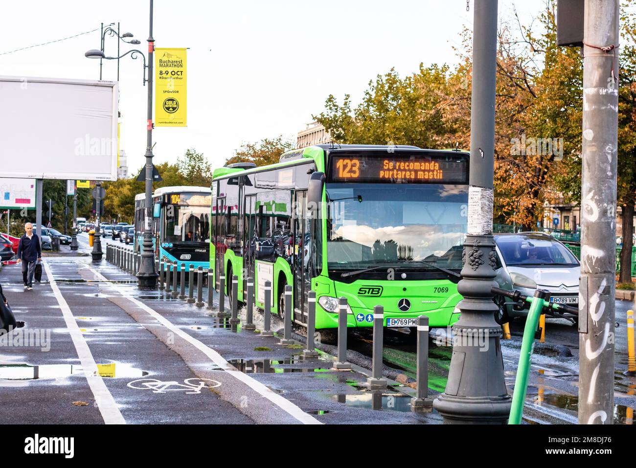 Bus in traffic. STB public transport Bucharest, Romania, 2022 Stock ...