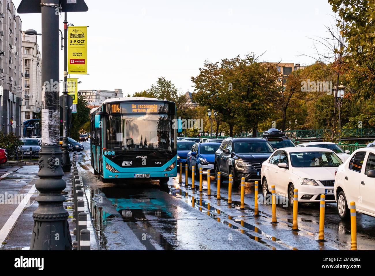 Bus in traffic. STB public transport Bucharest, Romania, 2022 Stock ...