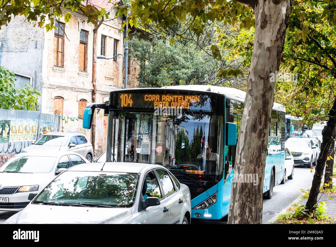 Bus in traffic. STB public transport Bucharest, Romania, 2022 Stock ...