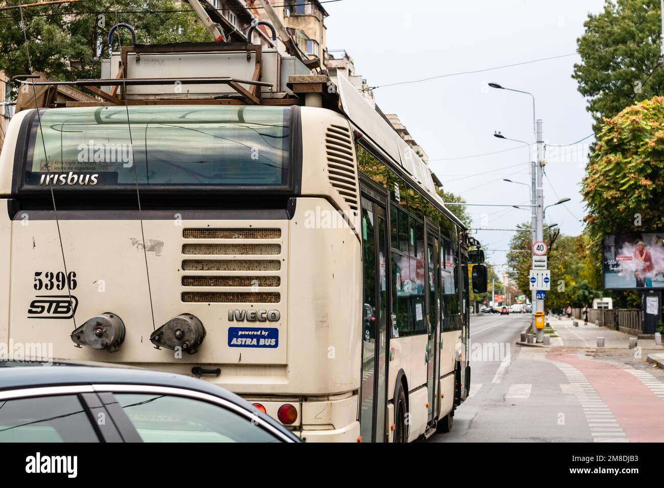 Bus in traffic. STB public transport Bucharest, Romania, 2022 Stock ...