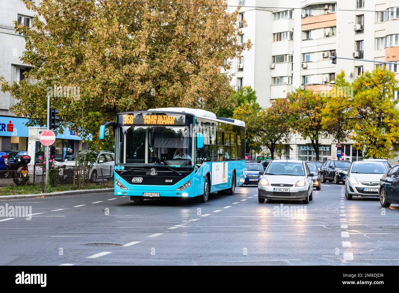Bus in traffic. STB public transport Bucharest, Romania, 2022 Stock ...
