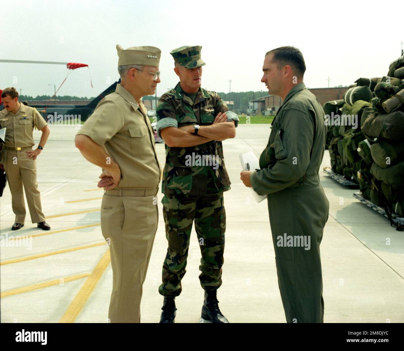 ADM Leon A. Edney, left, commander in chief, U.S. Atlantic Command, and ...
