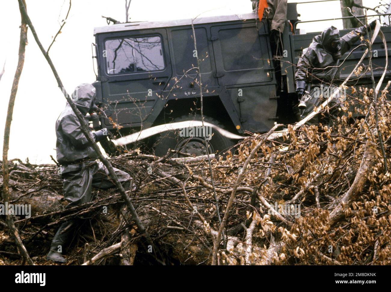 West German soldiers wearing nuclear-biological-chemical (NBC ...