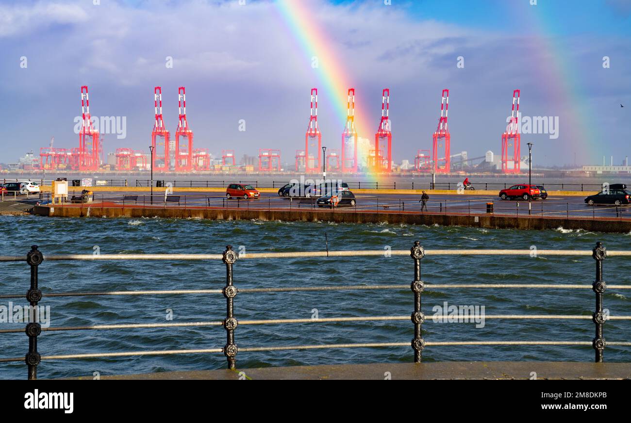The Seaforth Container Terminal, Liverpool, viewed from New Brighton ...