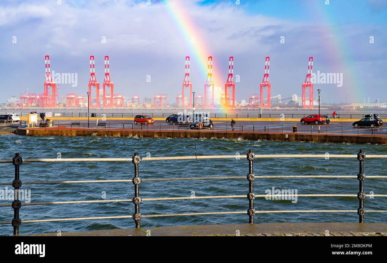 The Seaforth Container Terminal, Liverpool, viewed from New Brighton ...