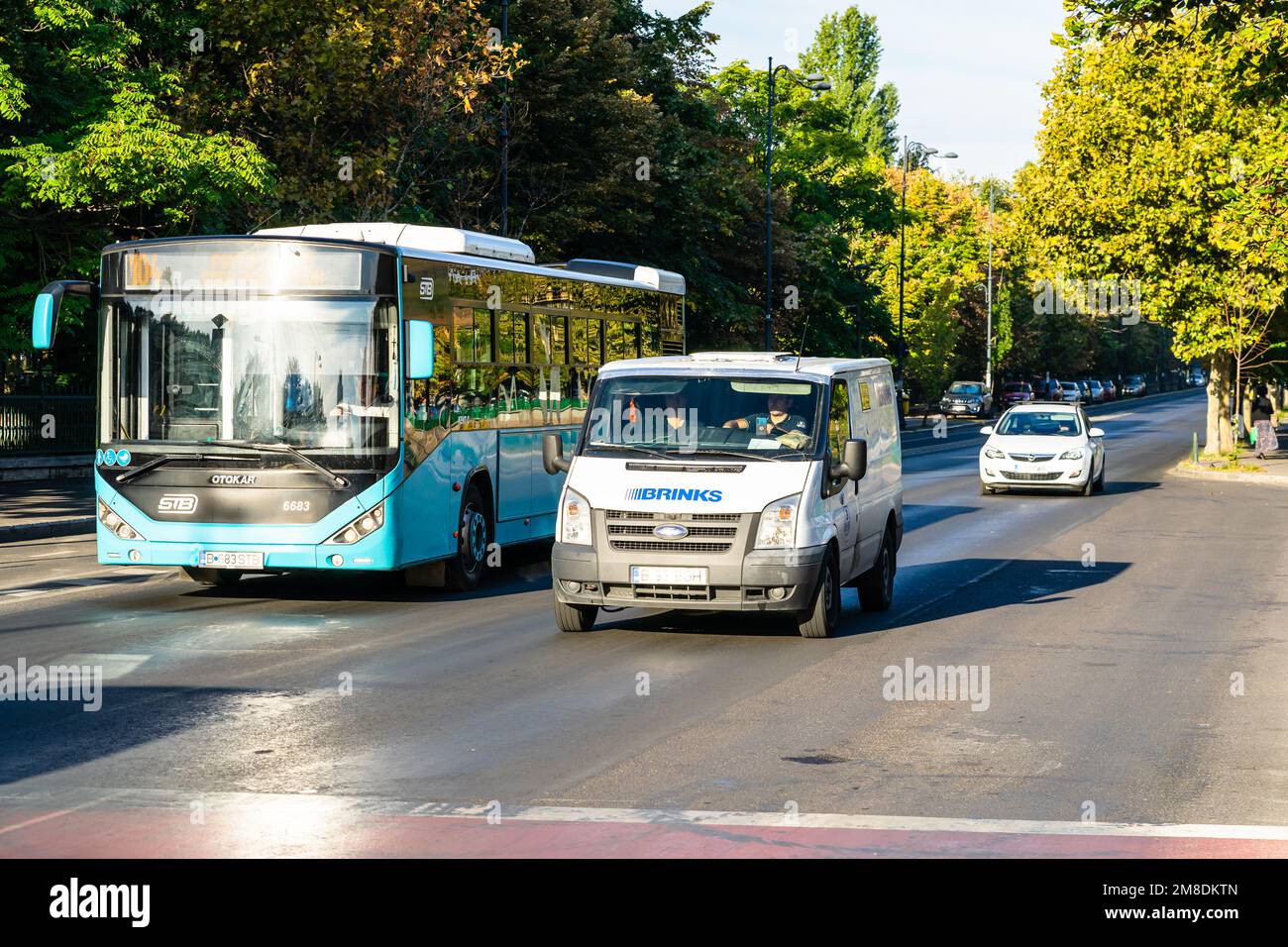 Bus in traffic. STB public transport Bucharest, Romania, 2022 Stock ...