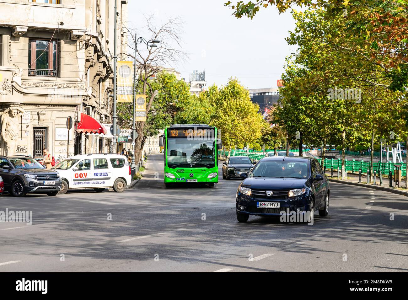 Bus in traffic. STB public transport Bucharest, Romania, 2022 Stock ...