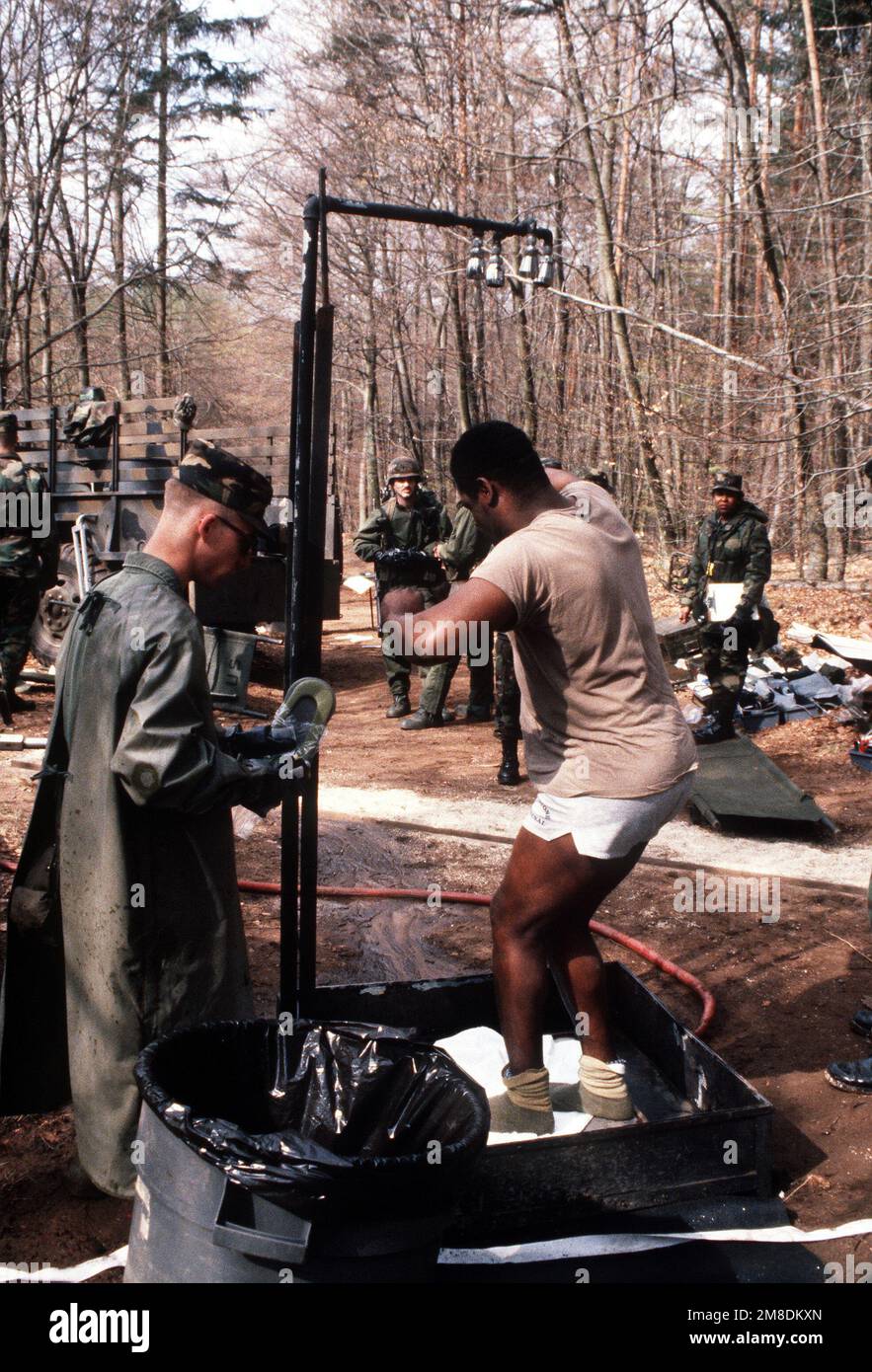 After completing the previous steps in the personal decontamination ...