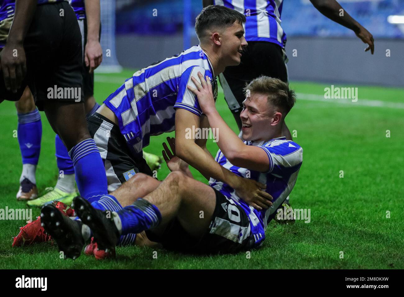 Rio Shipston #8 of Sheffield Wednesday celebrates his goal with Jarvis ...