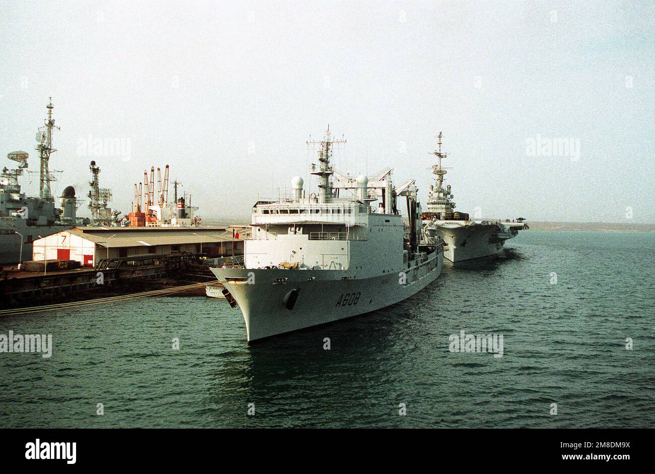 The French underway replenishment tanker FS Var (A-608) is moored at ...