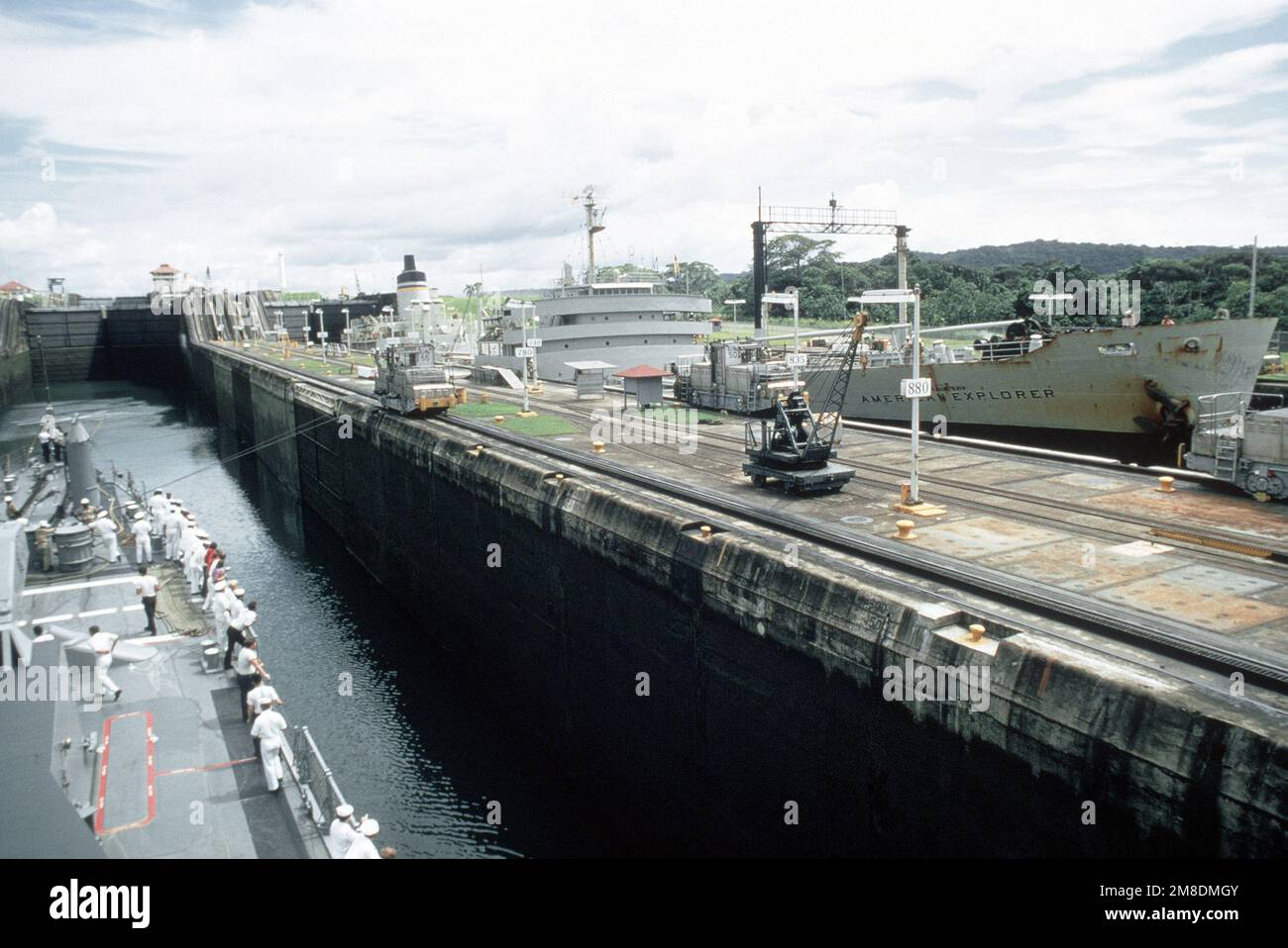 The transporation oiler USNS AMERICAN EXPLORER (T-AOT-165) moves ...