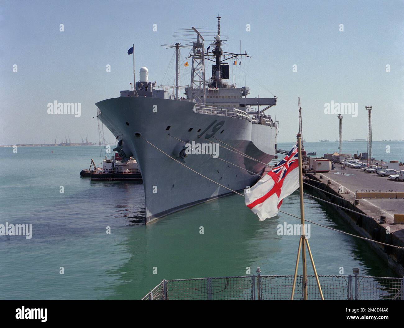 A port bow view of the amphibious command ship USS BLUE RIDGE (LCC-19 ...