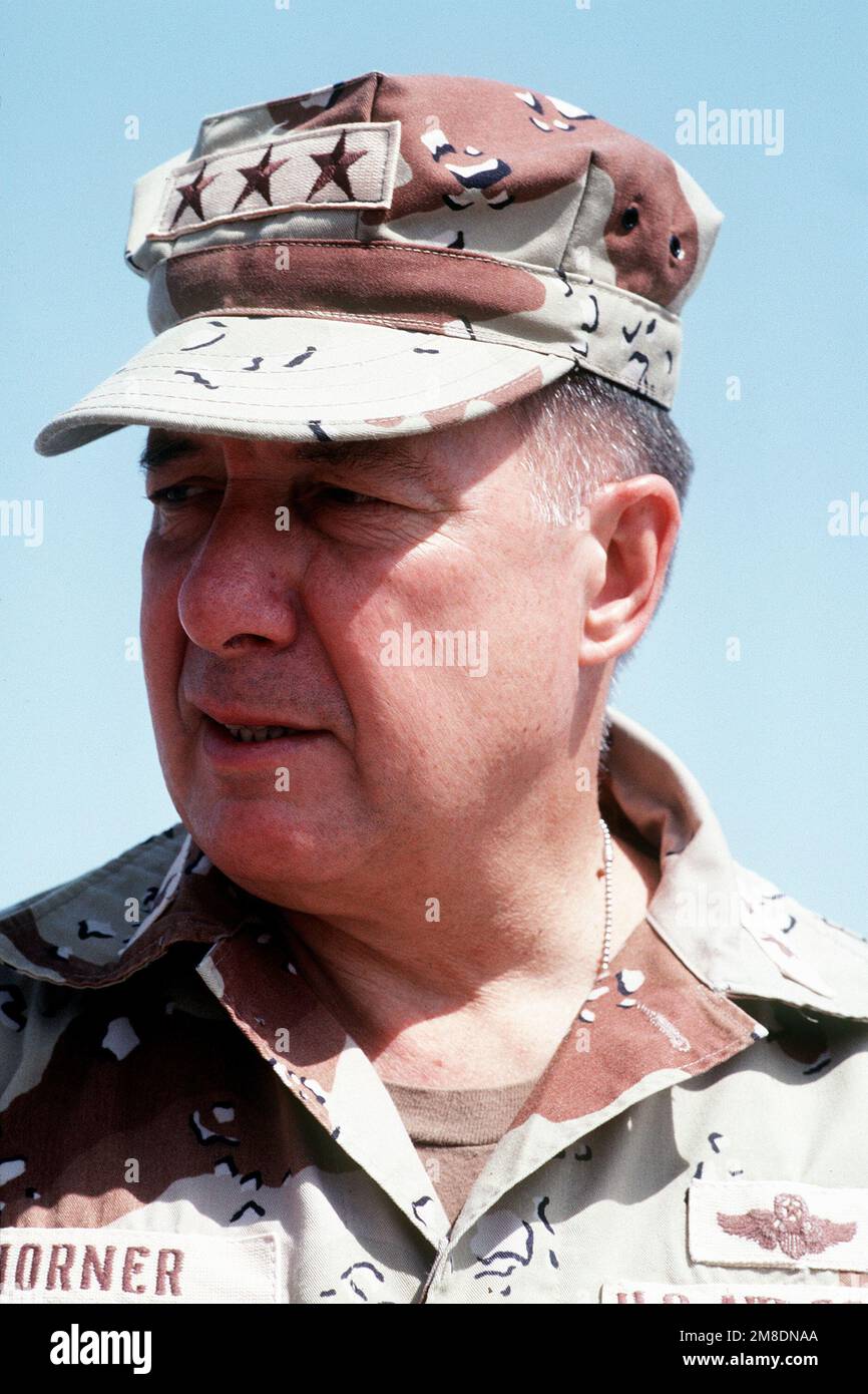 A close-up portrait of LT. GEN. Charles Horner, commander of 9th Air ...