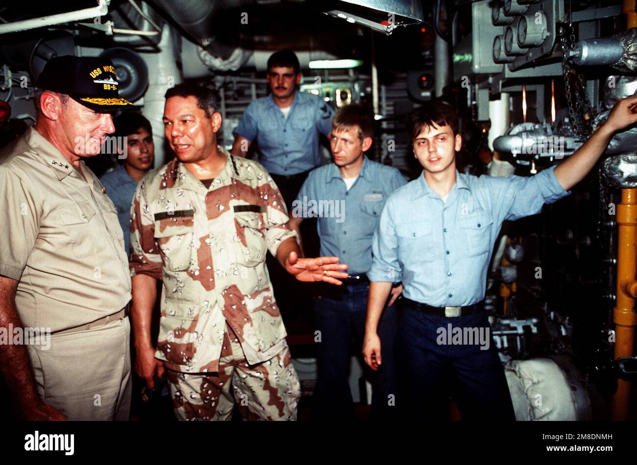 GEN. Colin L. Powell, USA, chairman, Joint Chiefs of STAFF, speaks with ...