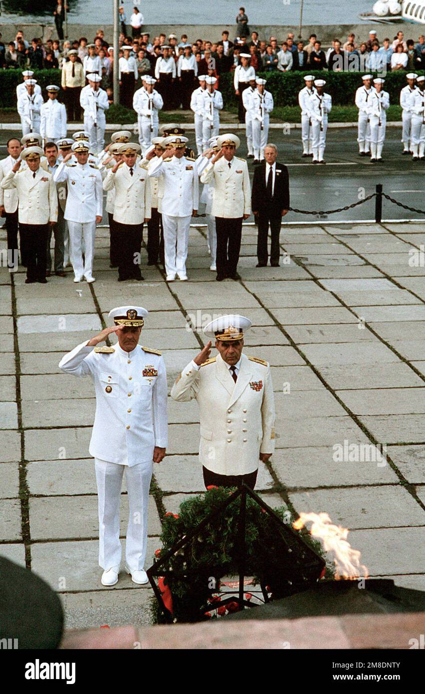 Admiral Adm Charles R Larson Left Commander In Chief United