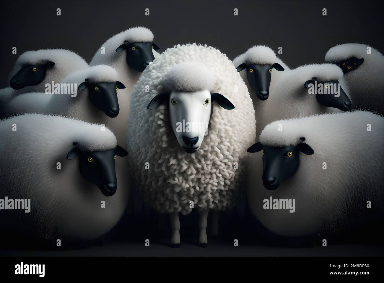 One black sheep flock hi-res stock photography and images - Alamy