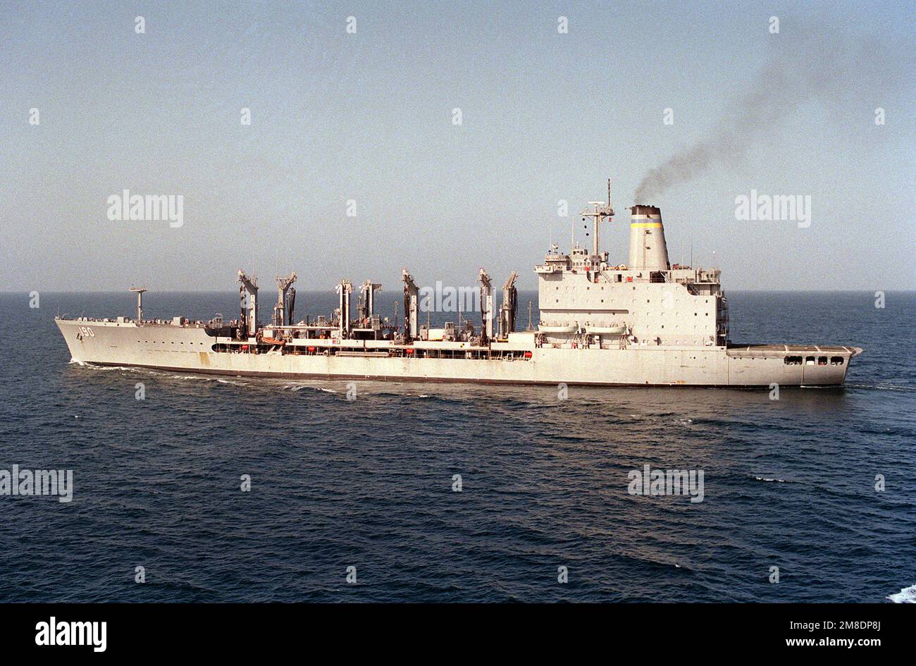A port beam view of the fleet oiler USNS ANDREW J. HIGGINS (T-AO-190 ...