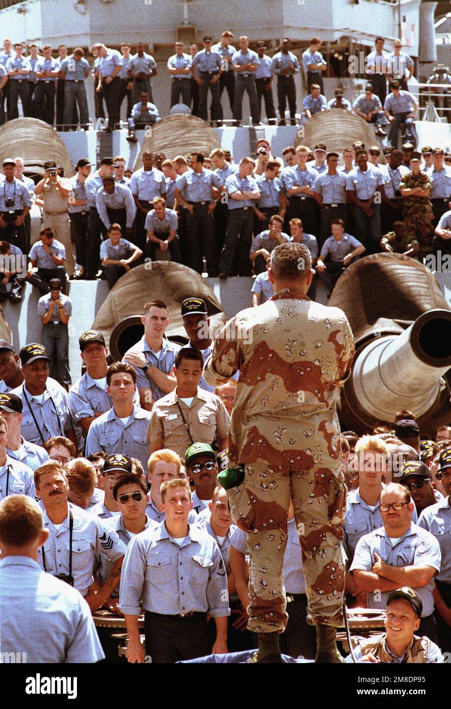 GEN. Colin L. Powell, chairman of the Joint Chiefs of STAFF, addresses ...