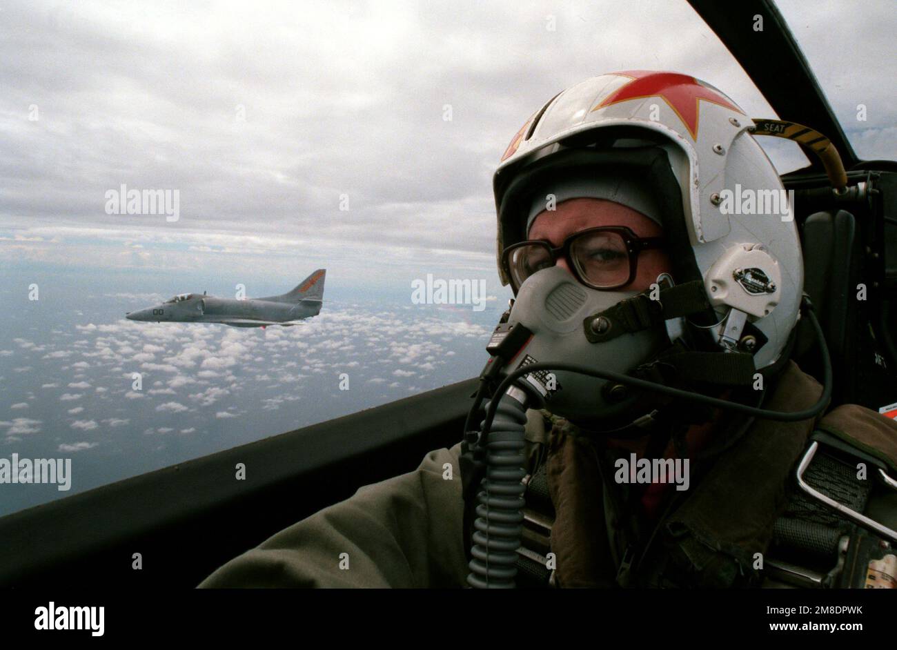 A close-up view of the photographer in a Fleet Composite Squadron 5 (VC ...