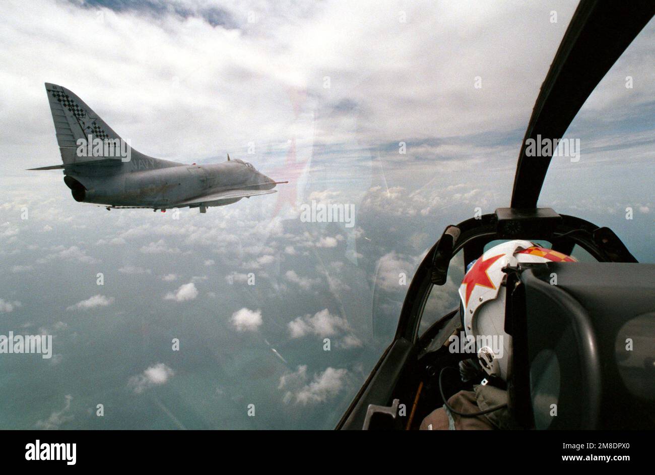 A view taken from inside the cockpit of a Fleet Composite Squadron 5 ...