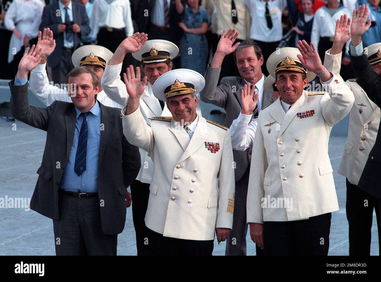 Admiral Gennadi Khvatov, front row, second from left, Commander, Soviet ...
