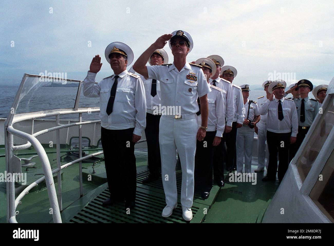 Admiral Gennadi Khvatov, left, Commander, Soviet Pacific Fleet, and ...