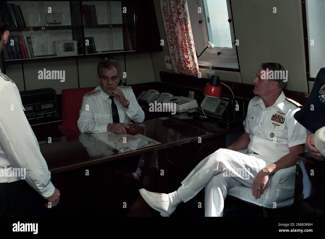 Admiral Gennadi Khvatov, Commander, Soviet Pacific Fleet, entertains ...