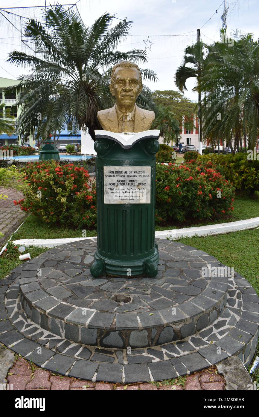 Castries, St. Lucia- January 7, 2023- Derek Walcott Square Stock Photo ...